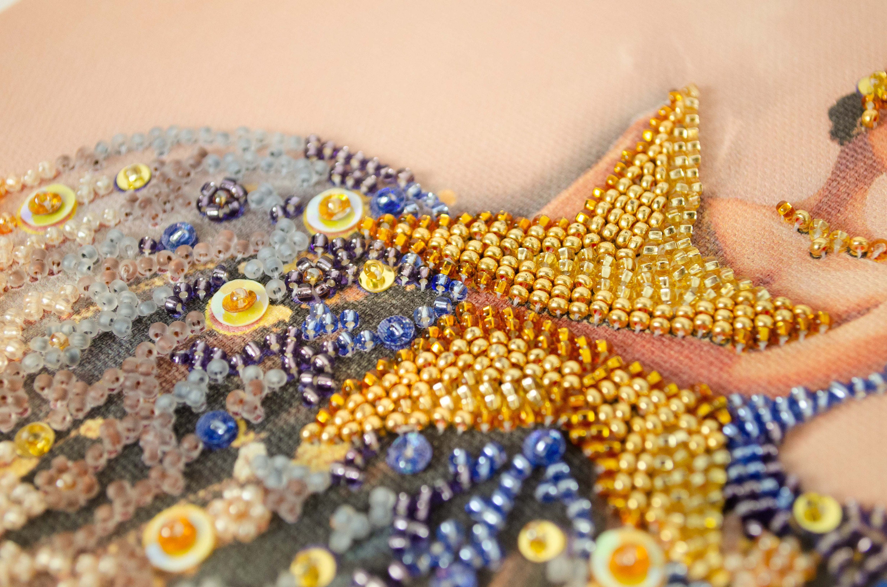 Bead Embroidery Kit on Art Canvas Star Waltz. DIY Beadwork Kit ...