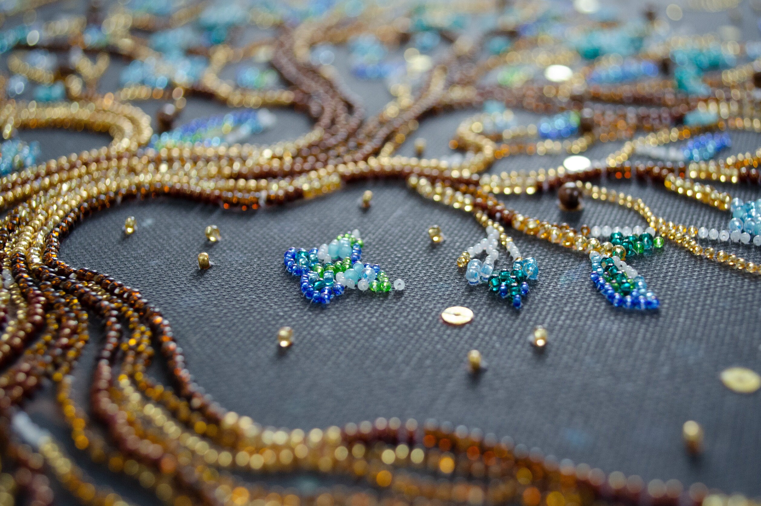 Bead Embroidery Kit on Art Canvas Where the Fairytale Live. Abris Art ...