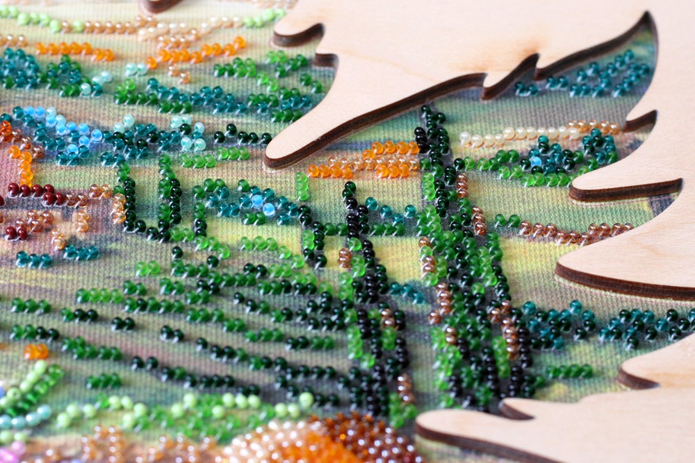 Bead embroidery kit on art canvas The sun of Toscana. Abris | Etsy