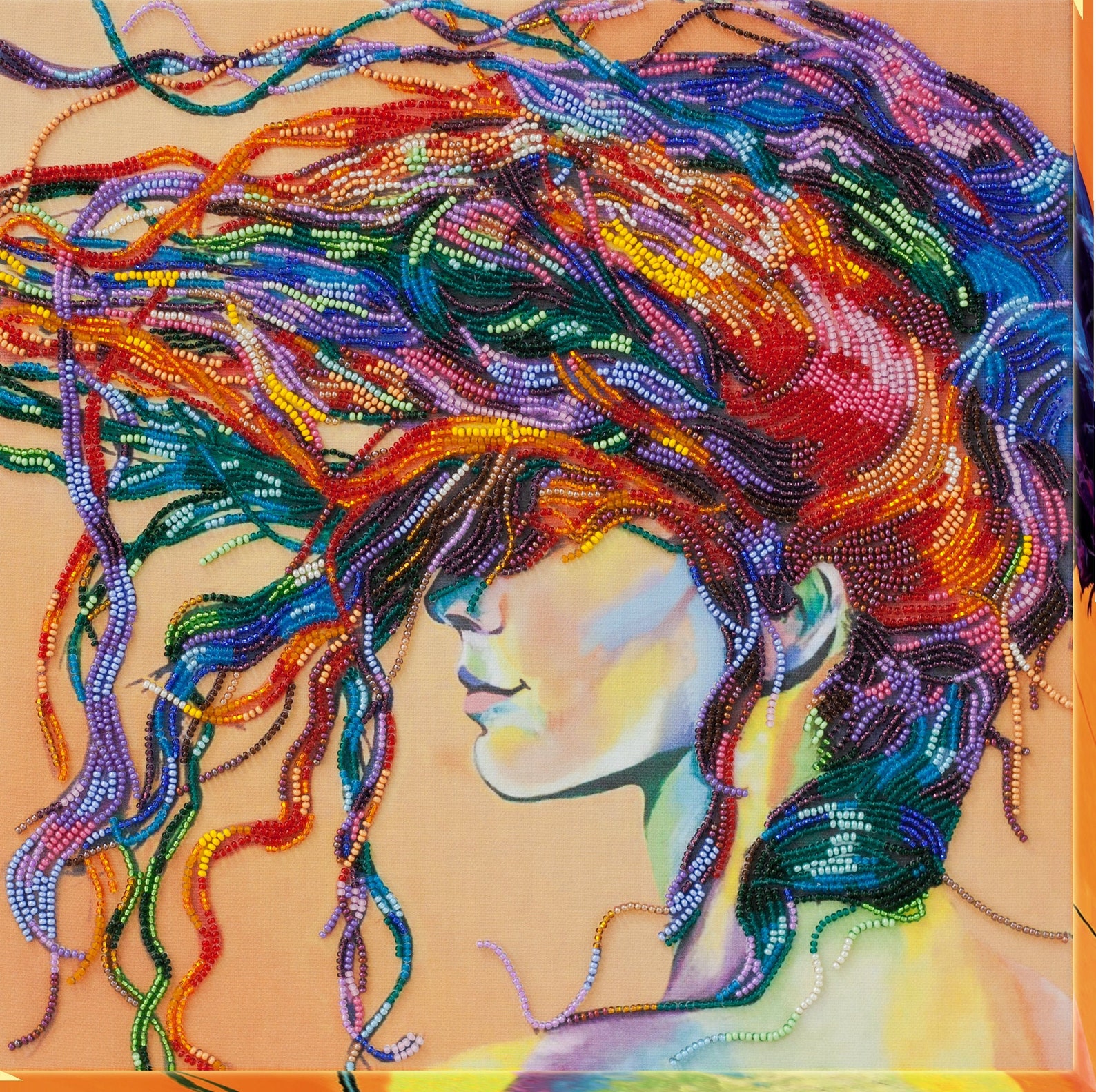 Bead Embroidery Kit on Art Canvas Playful Wind. Abris Art DIY - Etsy
