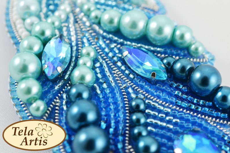 DIY Jewelry Making Kit, Seed Beaded Brooch "turquoise Feather", Tela ...