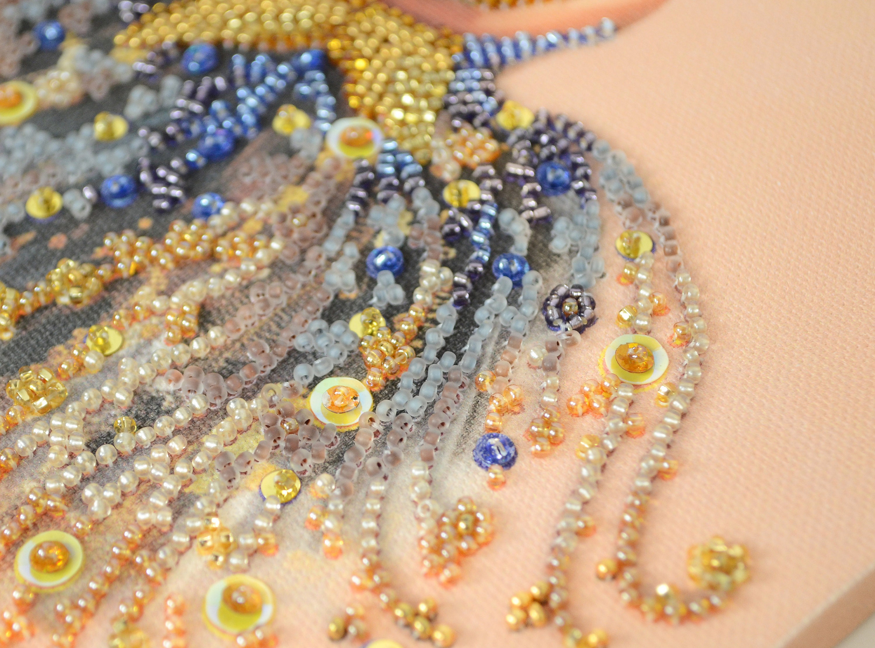 Bead Embroidery Kit on Art Canvas Star Waltz. DIY Beadwork Kit ...