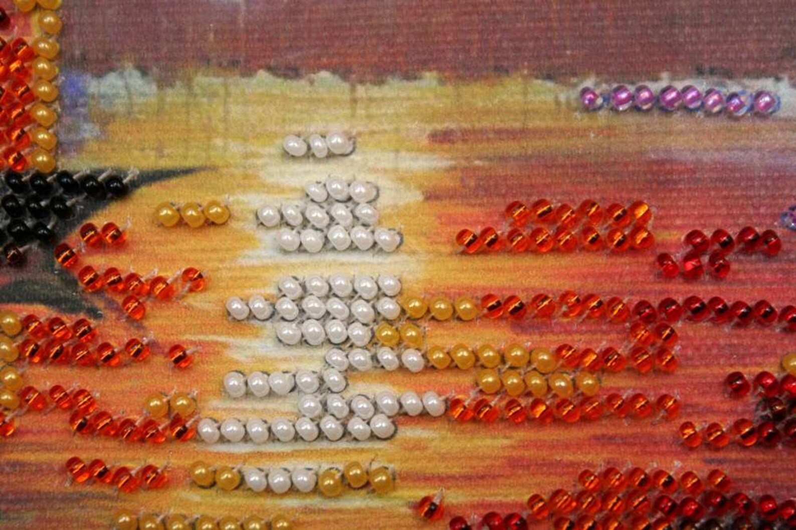 Bead Embroidery Kit on Art Canvas Calm. Abris Art DIY Beadwork Kit ...