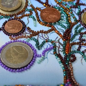 Bead Embroidery Kit on Art Canvas Money Tree. DIY Beadwork Kit ...