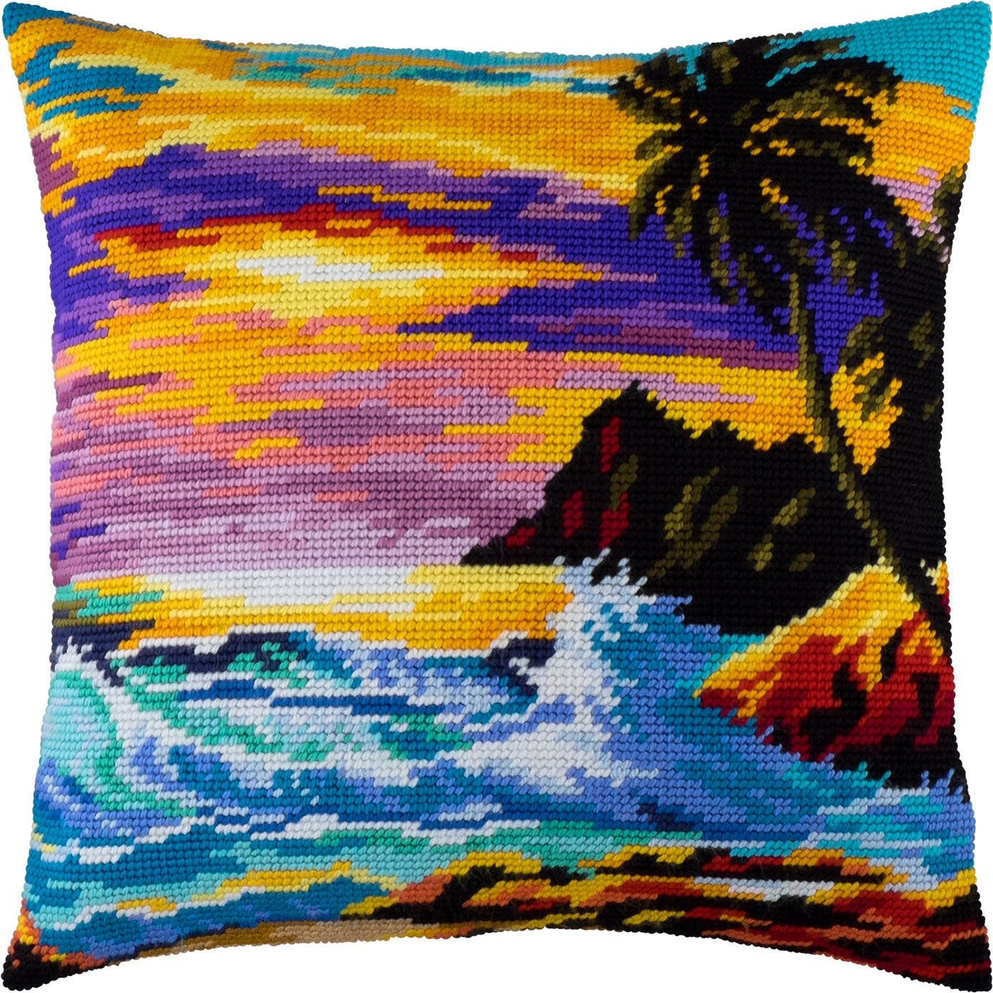 DIY Needlepoint Pillow Kit sunset in the Tropics - Etsy