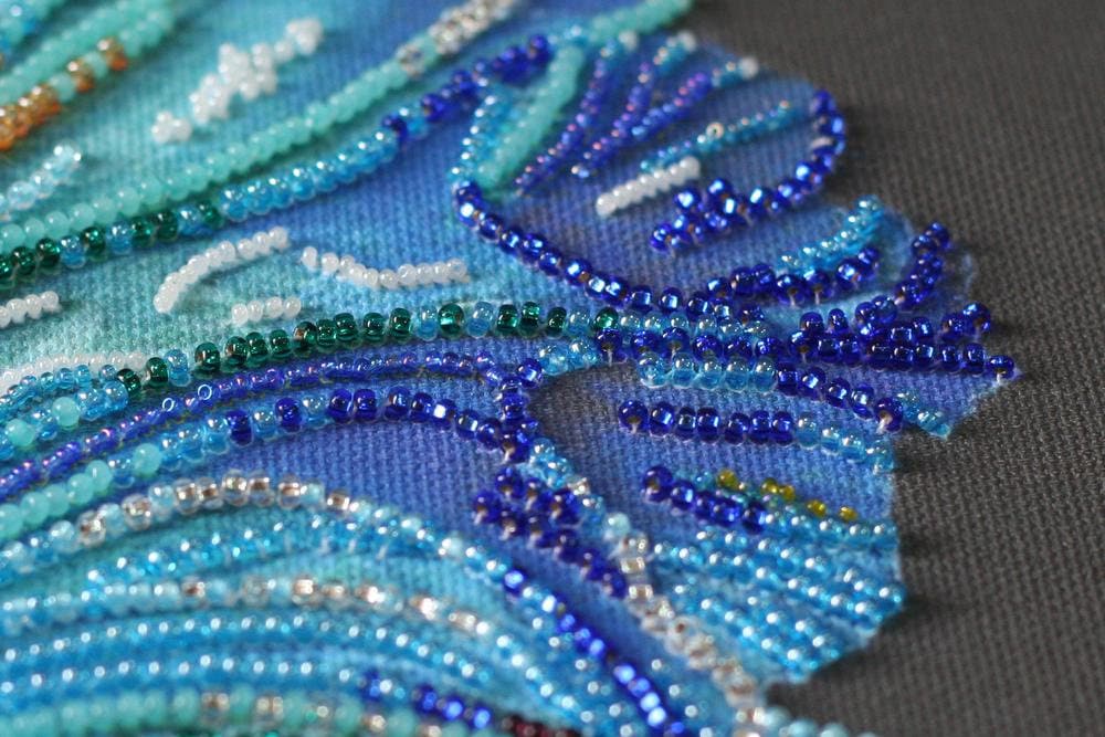 Bead Embroidery Kit on Art Canvas Blue Gold. Abris Art DIY - Etsy Canada