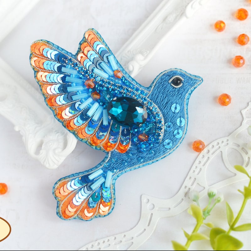 Bluebird Brooch - Etsy
