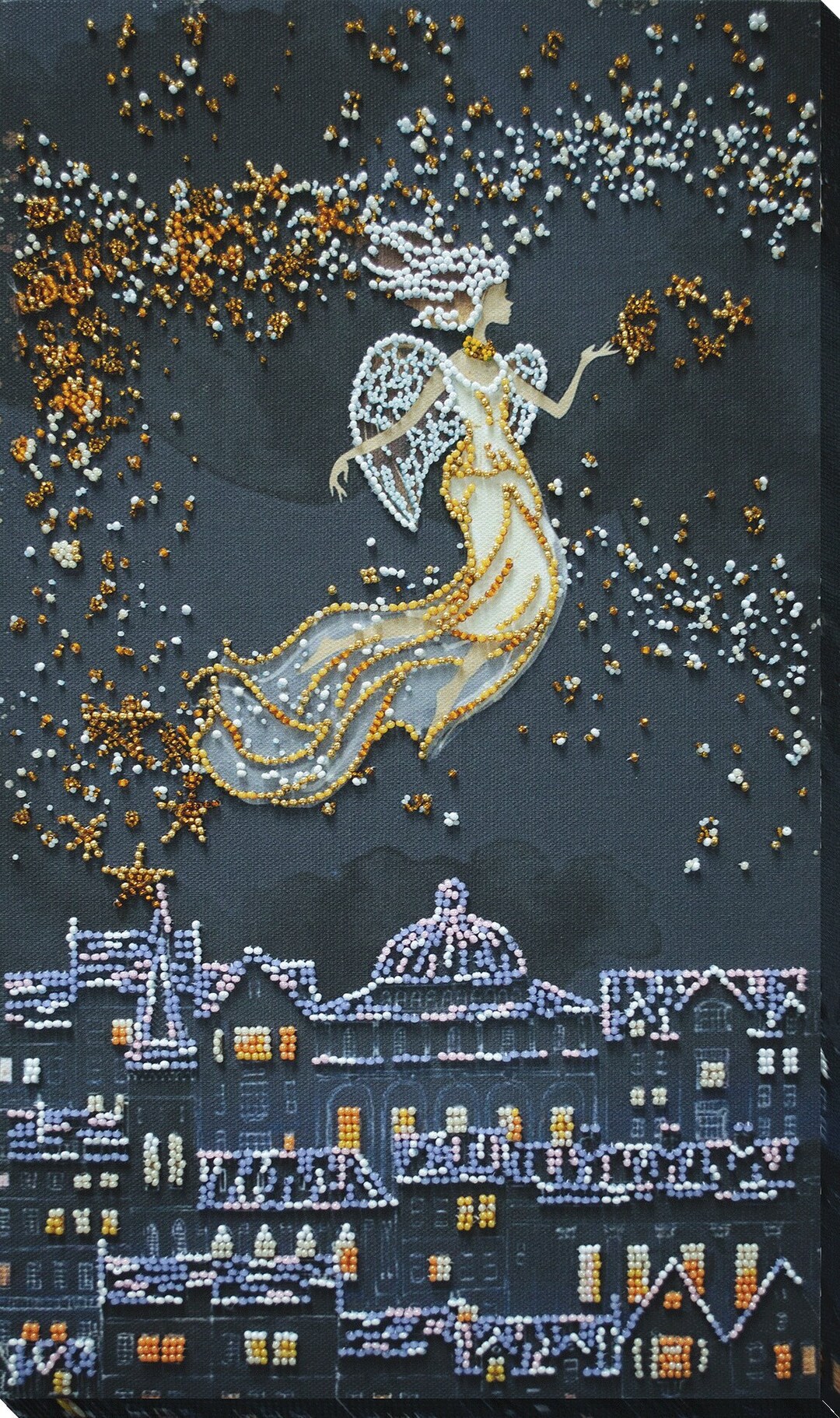 Bead Embroidery Kit on Art Canvas Star Angel. Abris Art DIY Beadwork ...