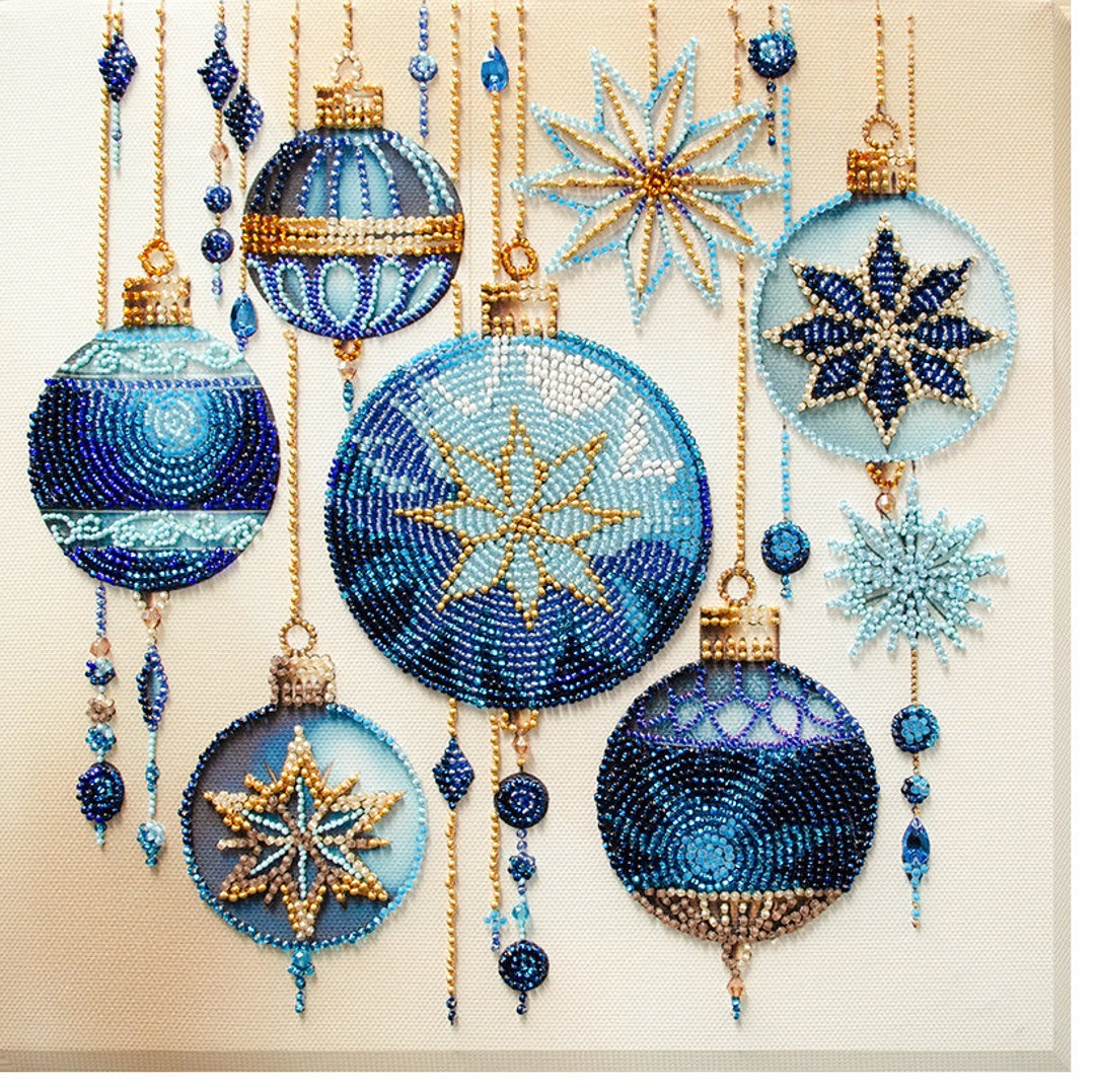 Bead Embroidery Kit on Art Canvas - Crystal Patterns. Abris Art DIY ...