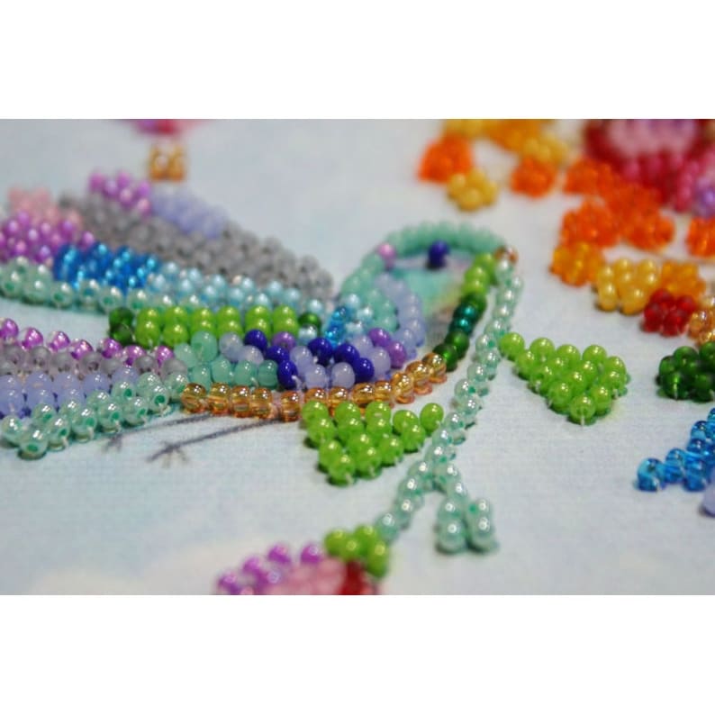 Bead Embroidery Kit on Art Canvas Everything for You. DIY Beadwork Kit ...