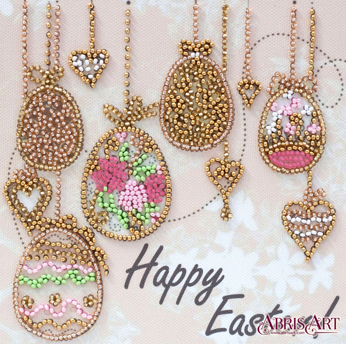 Bead Embroidery Kit on Art Canvas Happy Easter. Abris Art DIY - Etsy