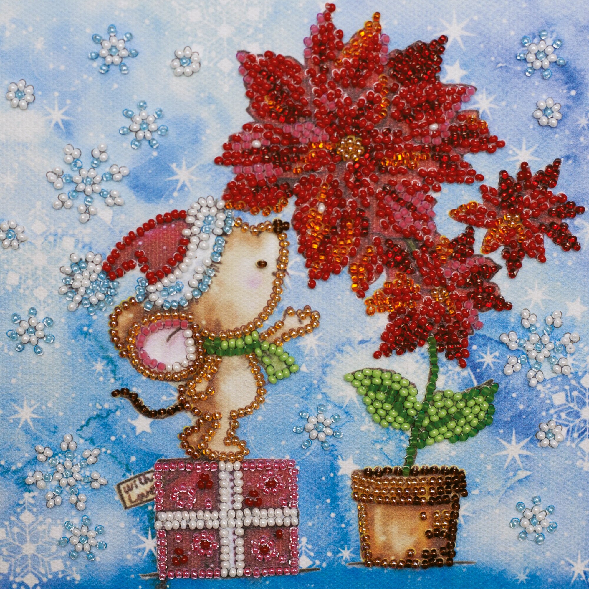Bead Embroidery Kit on Art Canvas Winter Wonder. DIY Beadwork Kit ...