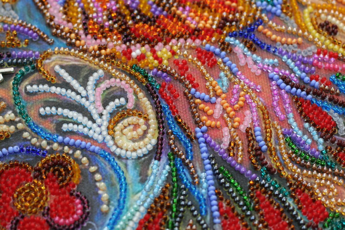 Bead Embroidery Kit on Art Canvas Talismans of Happiness . DIY Beadwork ...