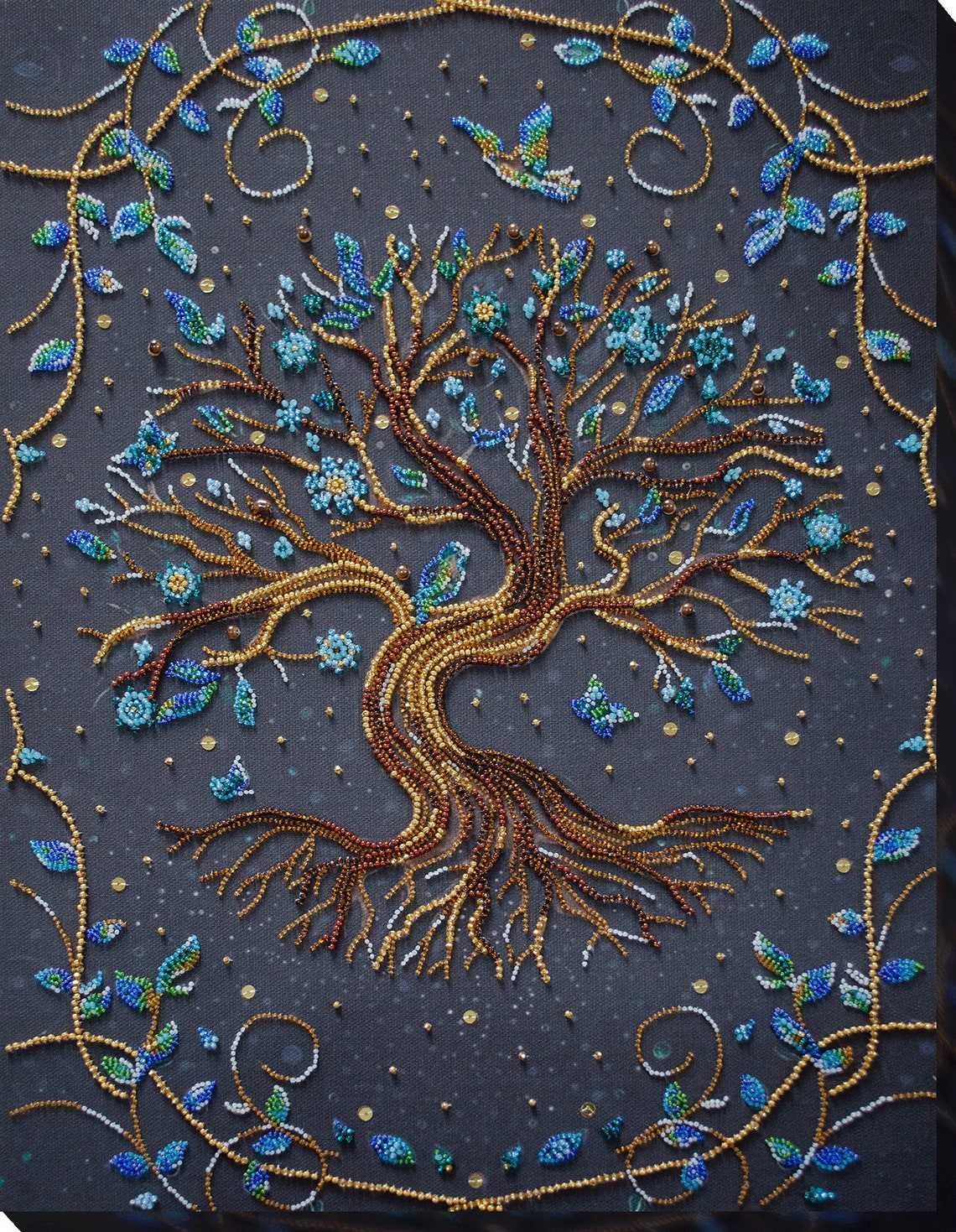 Bead Embroidery Kit on Art Canvas Where the Fairytale Live. DIY ...