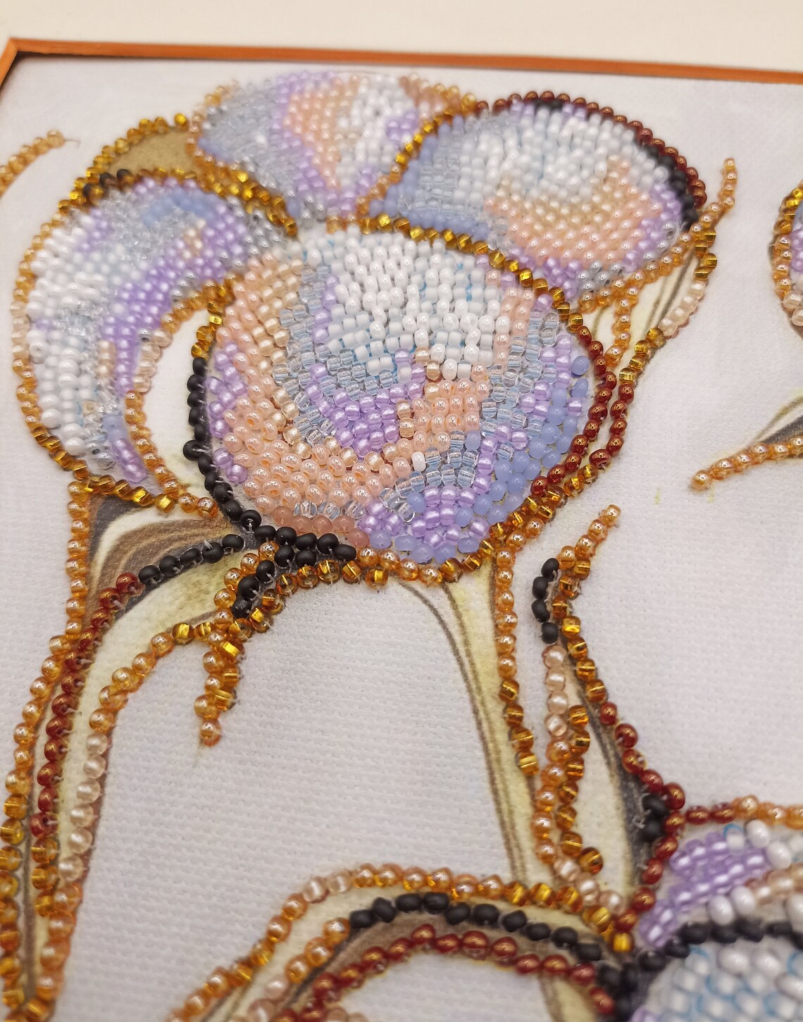 Bead Embroidery Kit on Art Canvas Gentle Touch. DIY Beadwork Kit ...