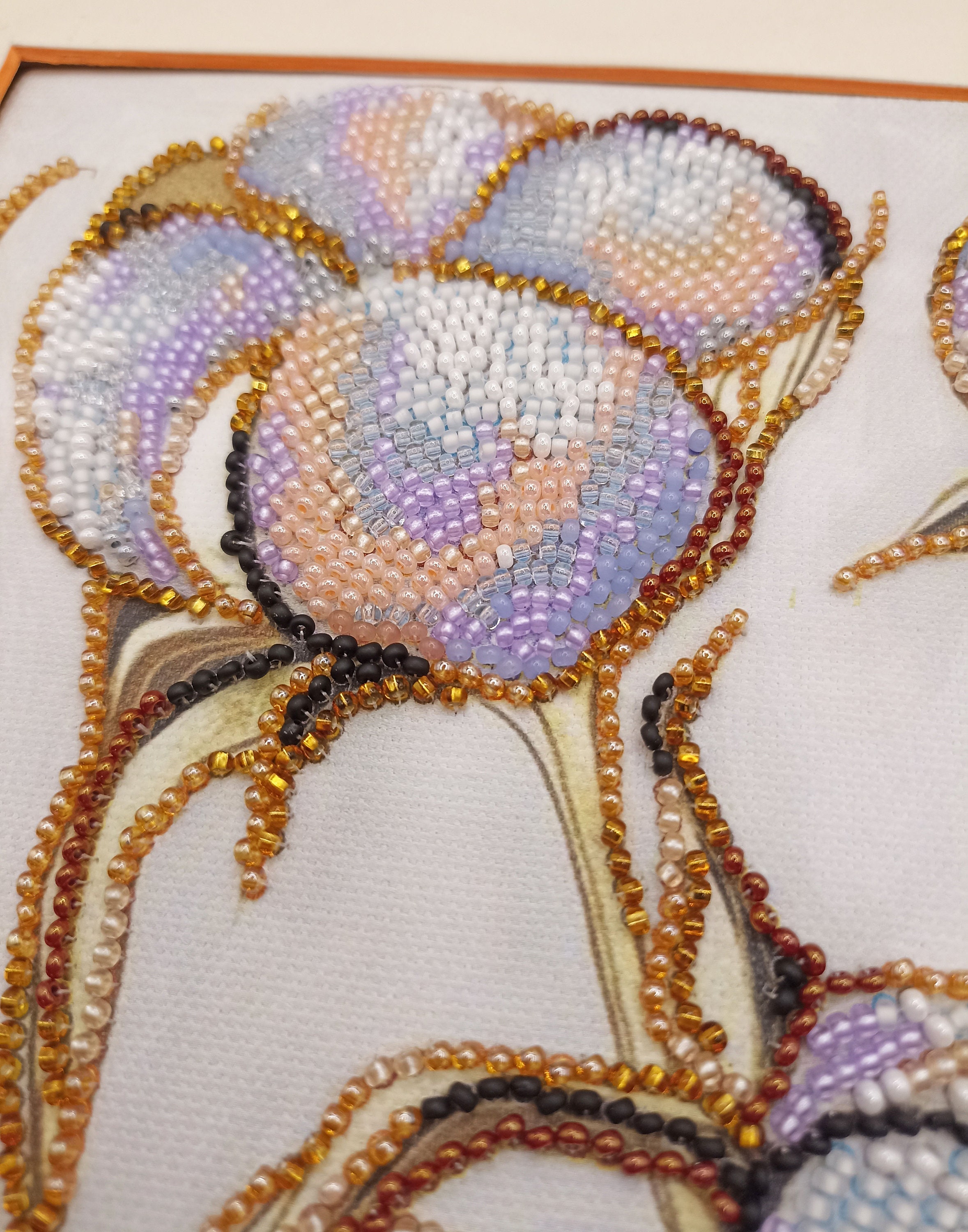 Bead Embroidery Kit on Art Canvas Gentle Touch. DIY Beadwork Kit ...