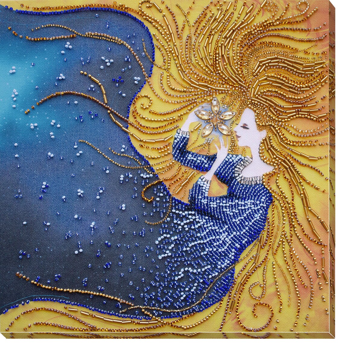 Bead Embroidery Kit on Art Canvas Star Maiden. DIY Beadwork Kit ...