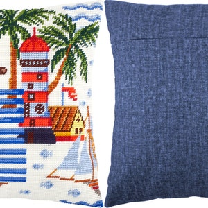 DIY Needlepoint Pillow Kit "sea Memories", Tapestry Cushion Cover Kit ...