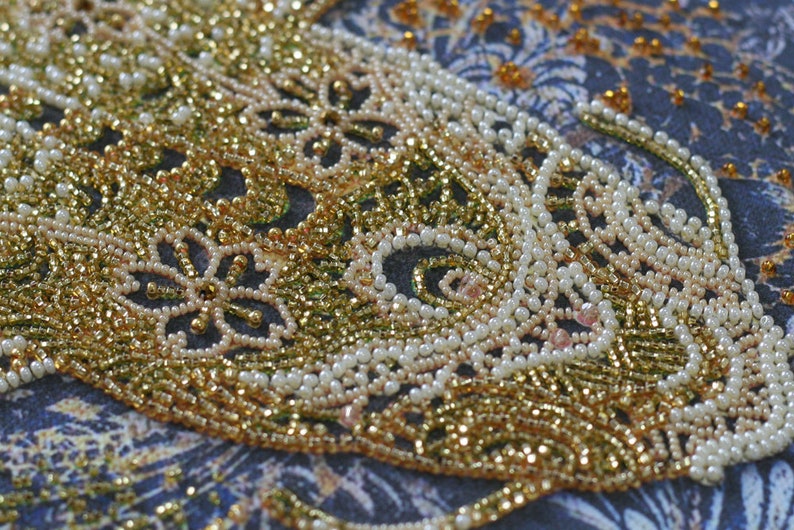 Bead Embroidery Kit on Art Canvas - Money Fish. DIY Beadwork Kit ...
