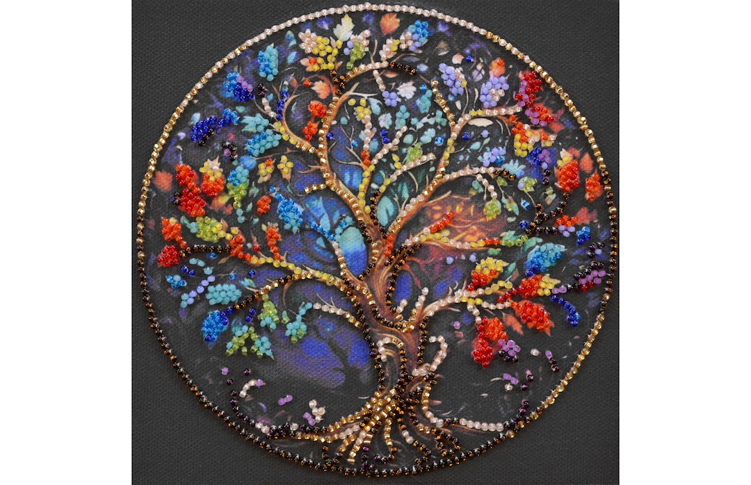 Bead Embroidery Kit on Art Canvas - the Color of Life. Abris Art DIY ...