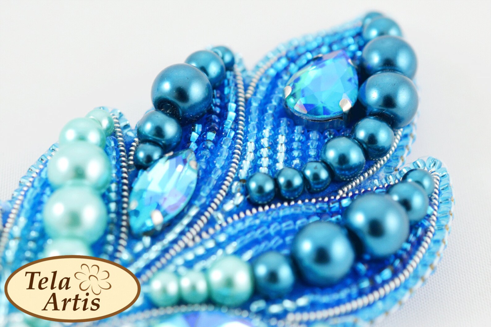 DIY Jewelry Making Kit, Seed Beaded Brooch "turquoise Feather", Tela ...