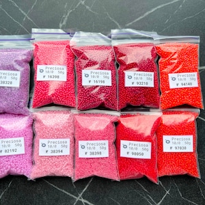 50g Opaque PRECIOSA Seed Beads 10/0 50g per Bag. Traditional Czech ...