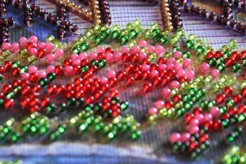 Bead embroidery kit on art canvas Flowers in the pond. Abris | Etsy