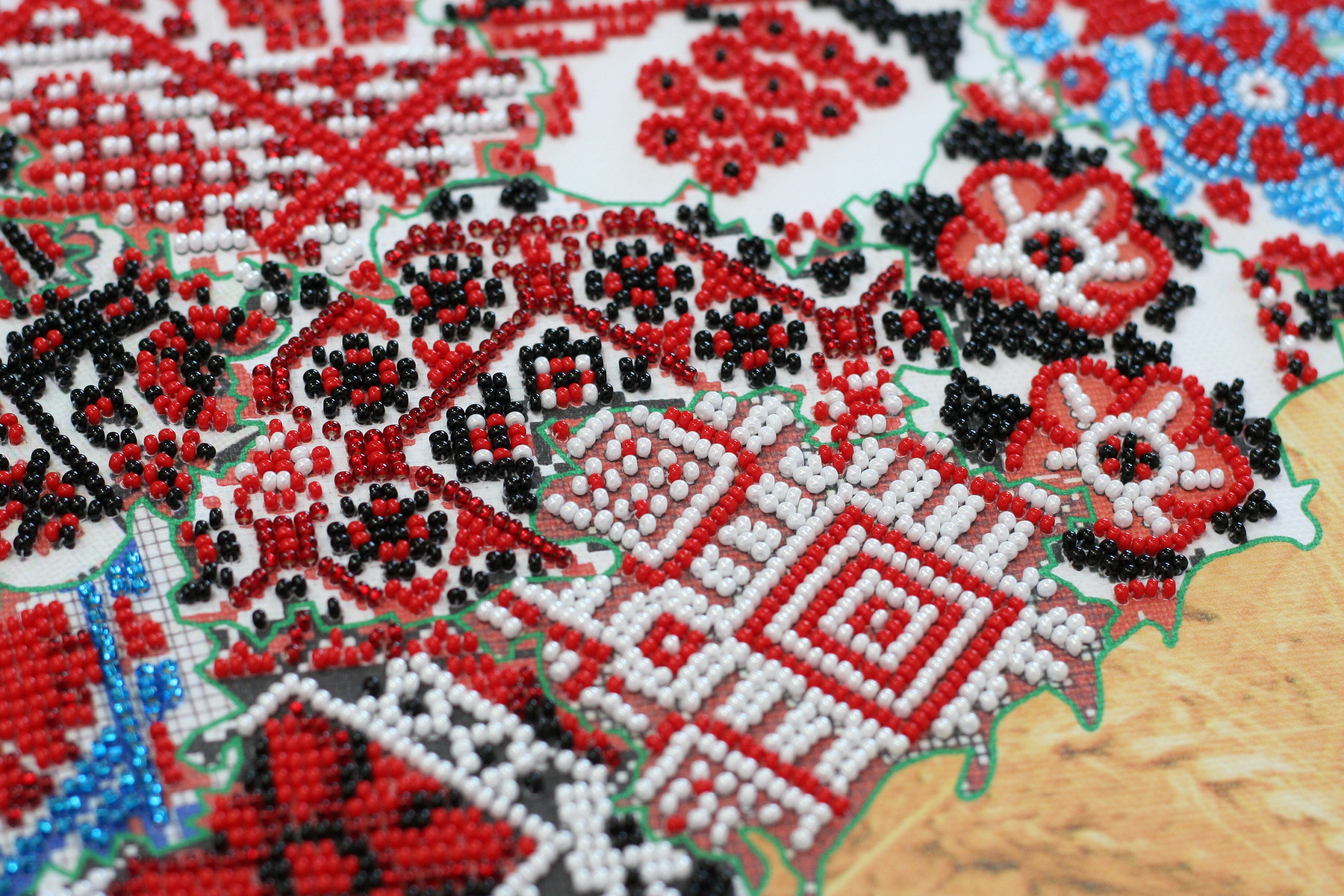 Bead Embroidery Kit on Art Canvas Embroidered Ukraine. Abris - Etsy