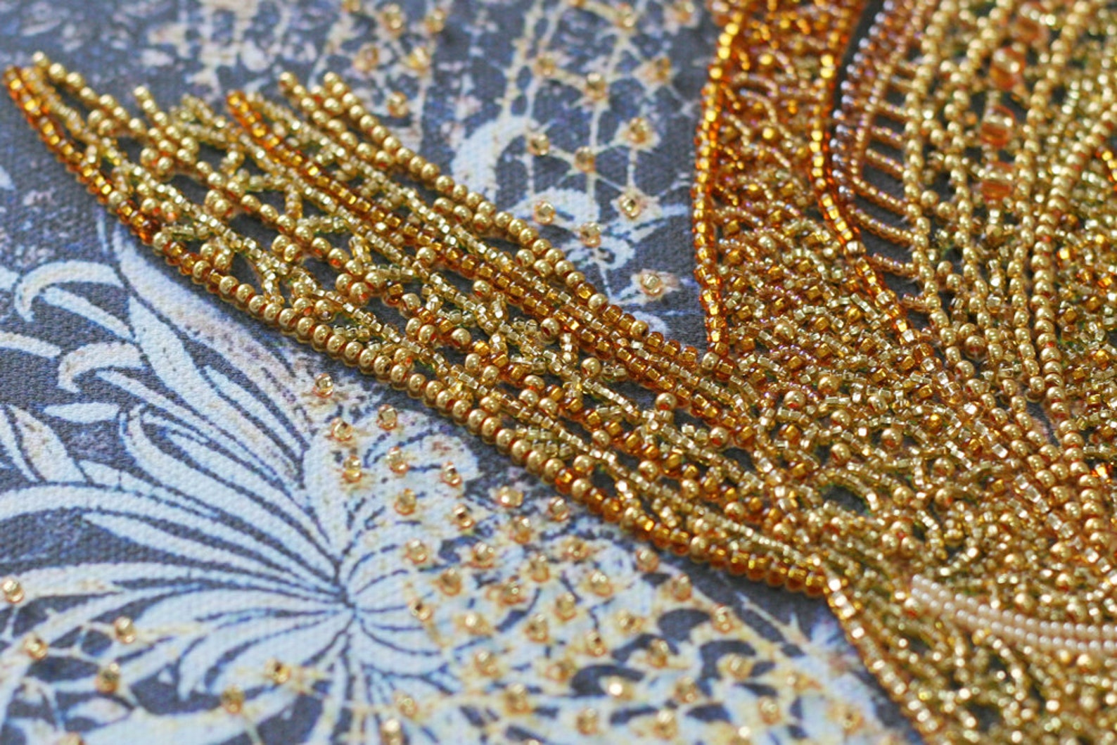 Bead Embroidery Kit on Art Canvas - Money Fish. DIY Beadwork Kit ...