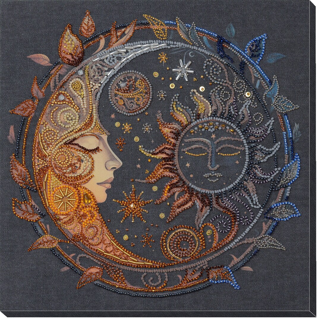 Bead Embroidery Kit on Art Canvas Captive of the Night. DIY Beadwork ...