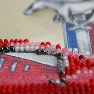 Bead Embroidery Kit on Art Canvas Ford Mustang 1967. DIY Beadwork Kit ...