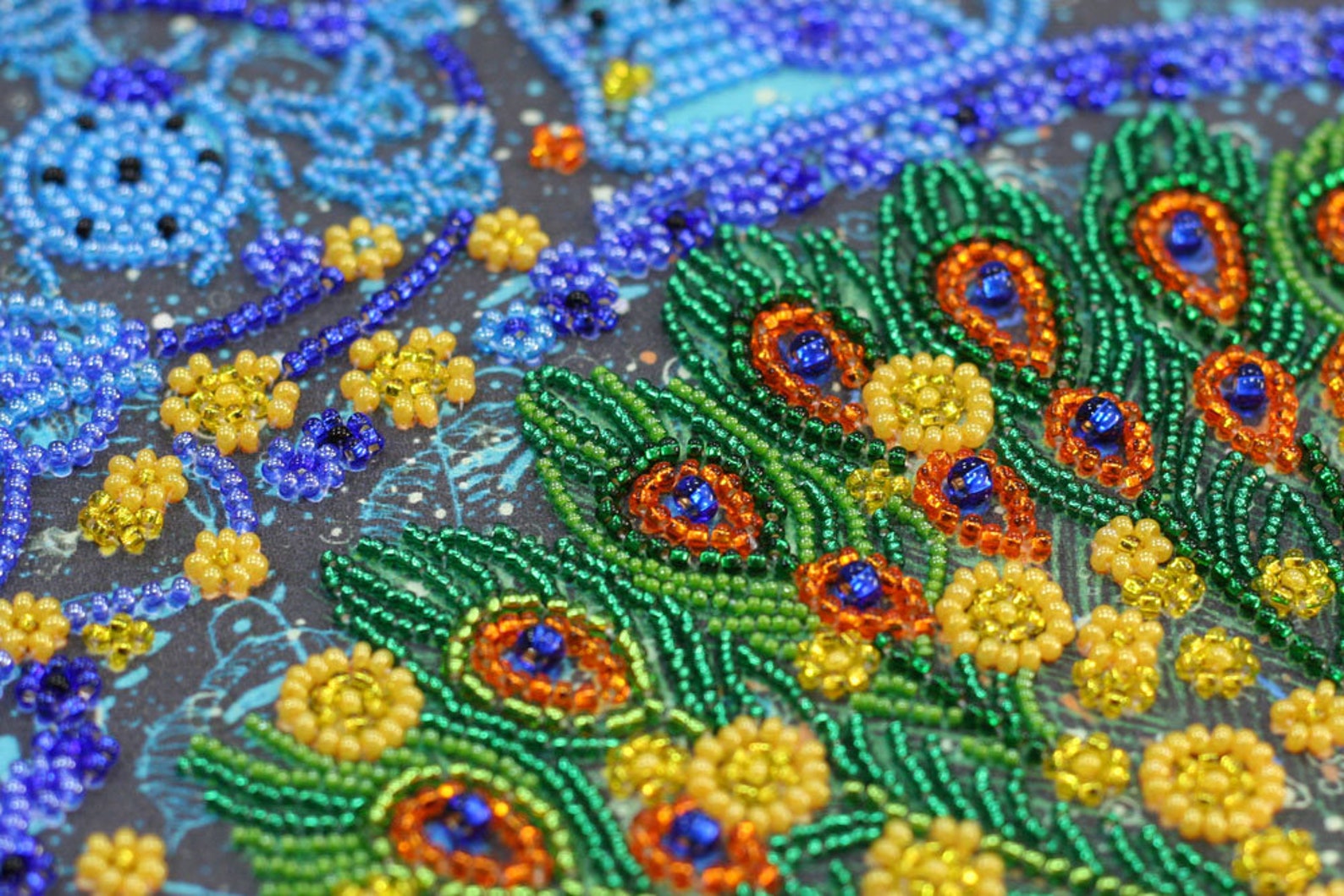 Bead Embroidery Kit on Art Canvas Magic Gramophone. Abris Art - Etsy