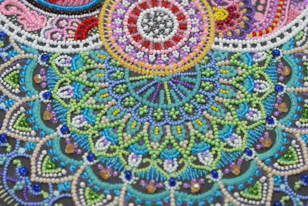 Bead Embroidery Kit on Art Canvas Contemplating. Abris Art DIY - Etsy