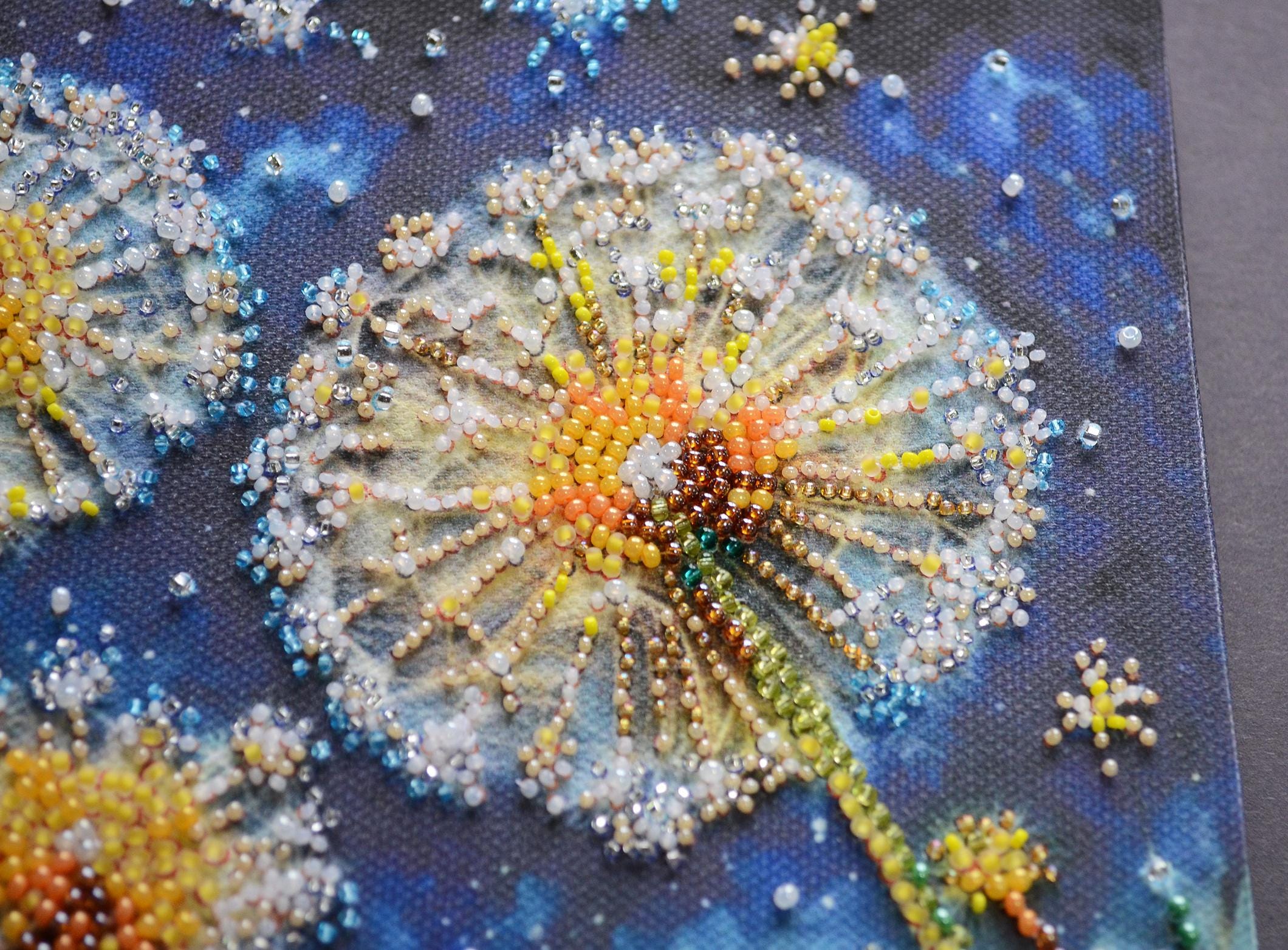 Bead Embroidery Kit on Art Canvas - Give Your Dream to the Wind. DIY ...
