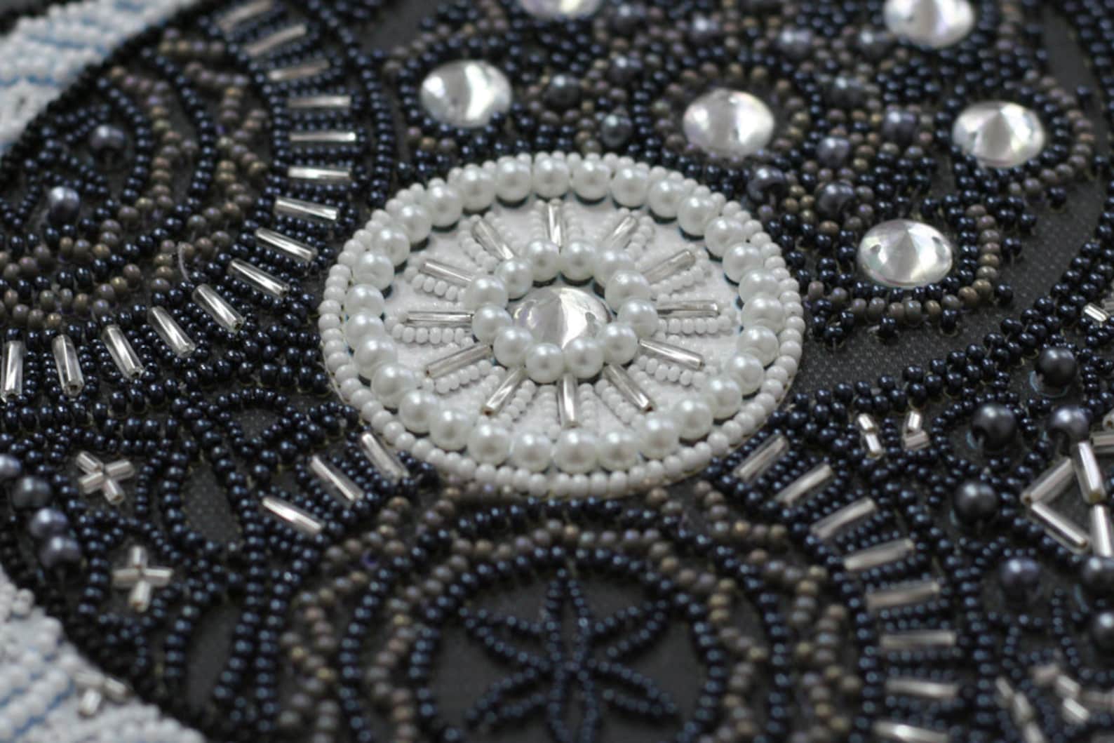 Bead Embroidery Kit on Art Canvas Balance. Abris Art DIY Beadwork Kit ...