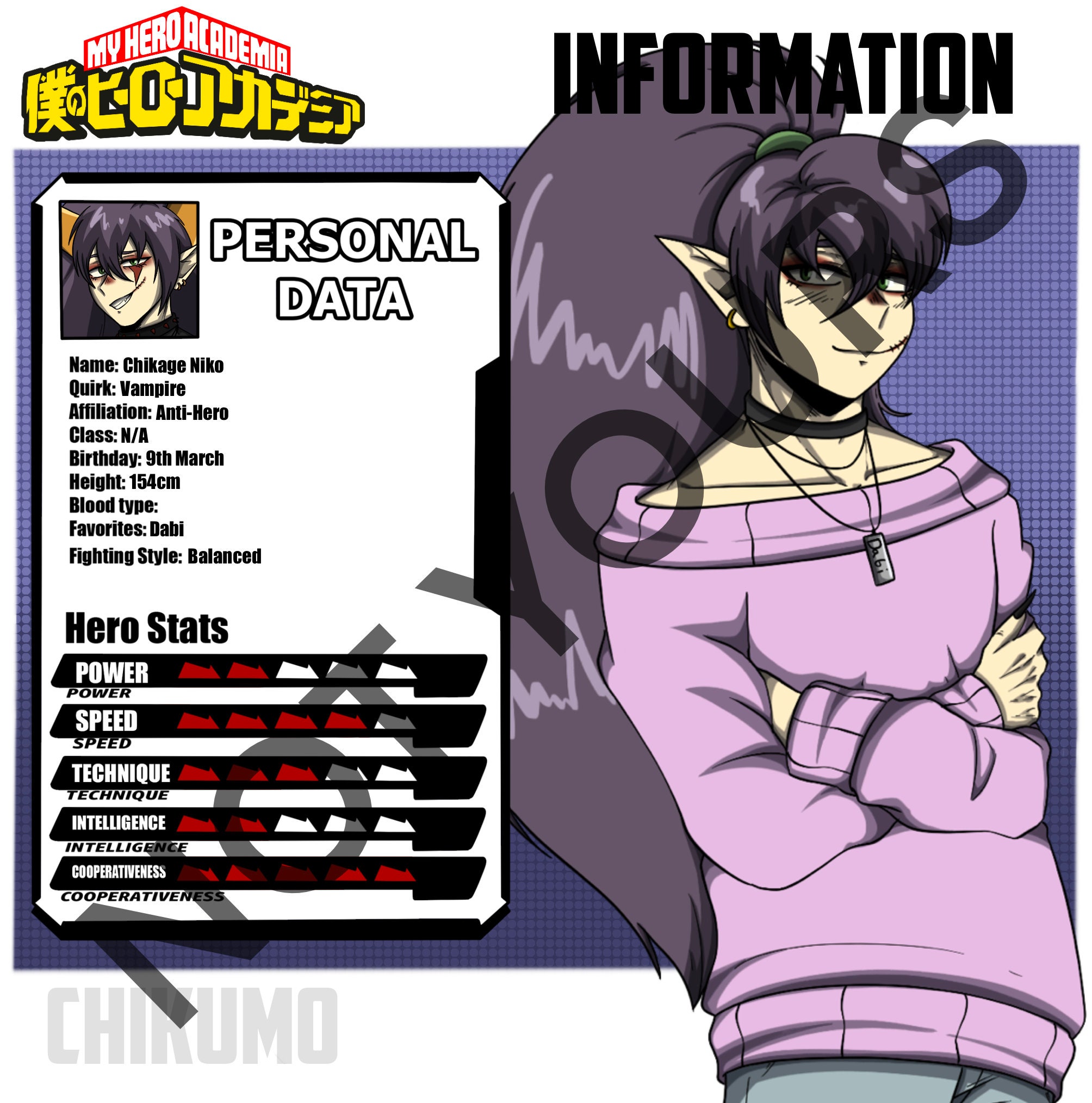 MHA Character Reference Sheet Custom Commission - Etsy