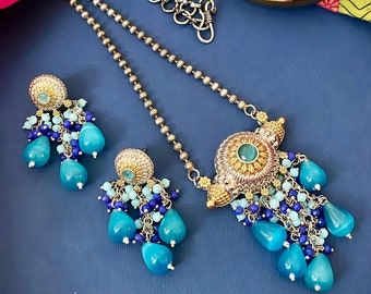 Dual Tone Silver Look Like Purple Pink Pendant Set | Fusion Oxidized ...