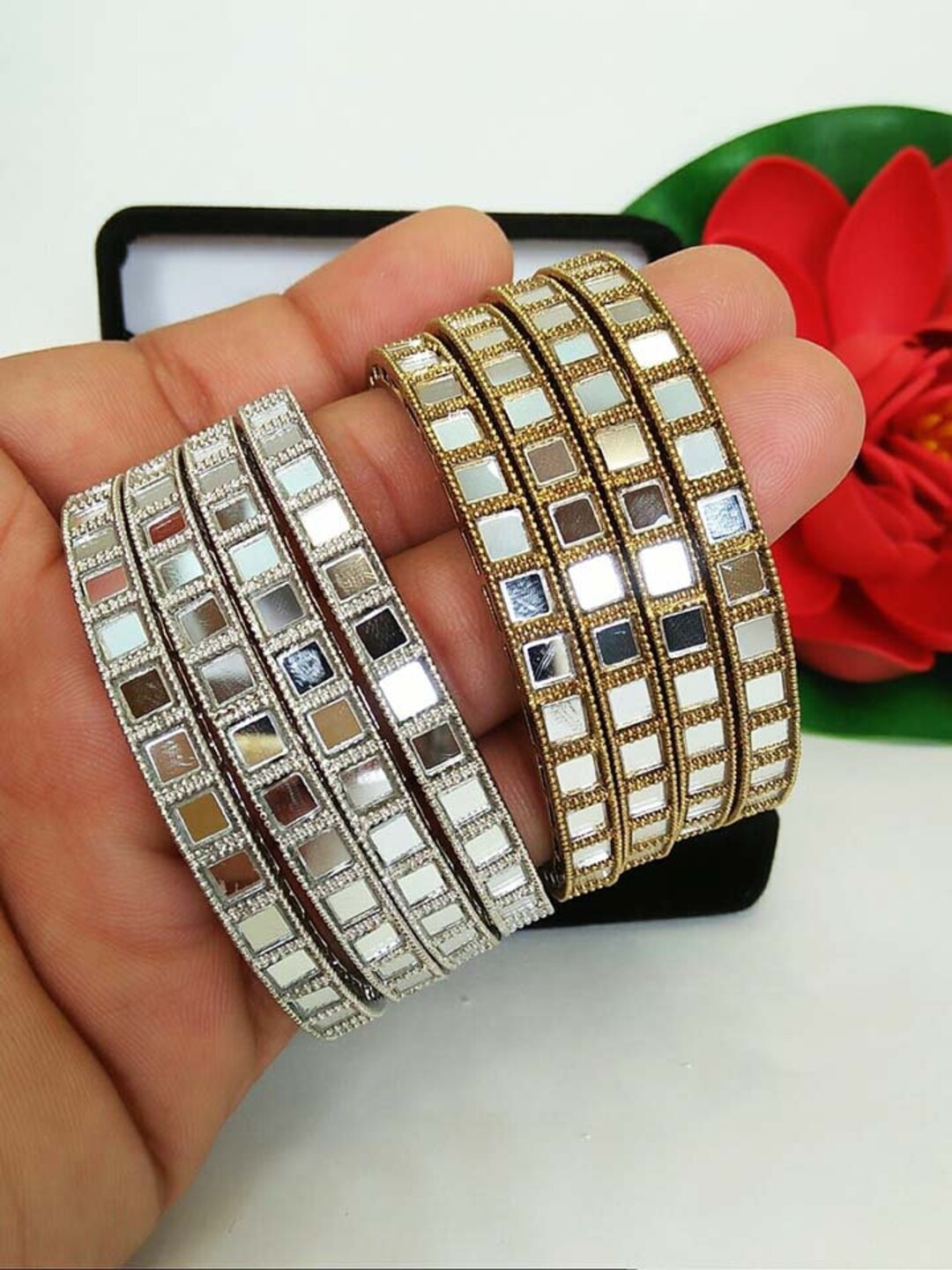 Mirror Bangles Sheesha Bangles Gold Mirror Bangles Silver Mirror ...
