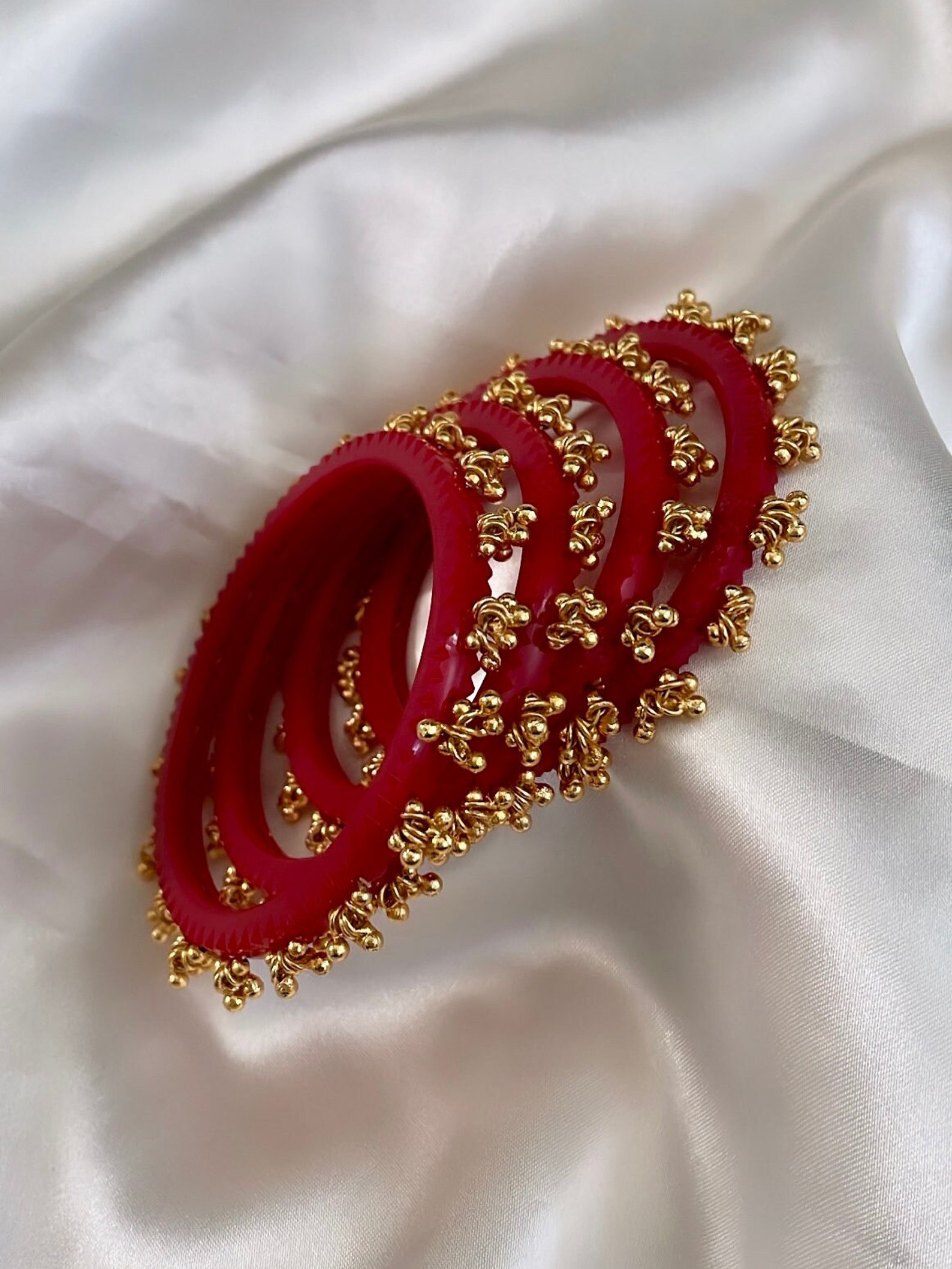 Gold Ghunghroo Bangles: Bridal Shakha Pola Chudla Kangan - Etsy