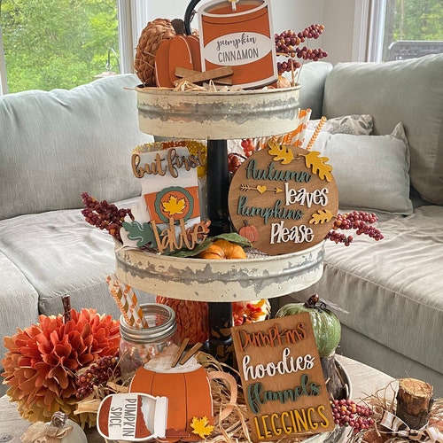 Pumpkin Spice Fall Tiered Tray Decor Fall Decorations Fall - Etsy