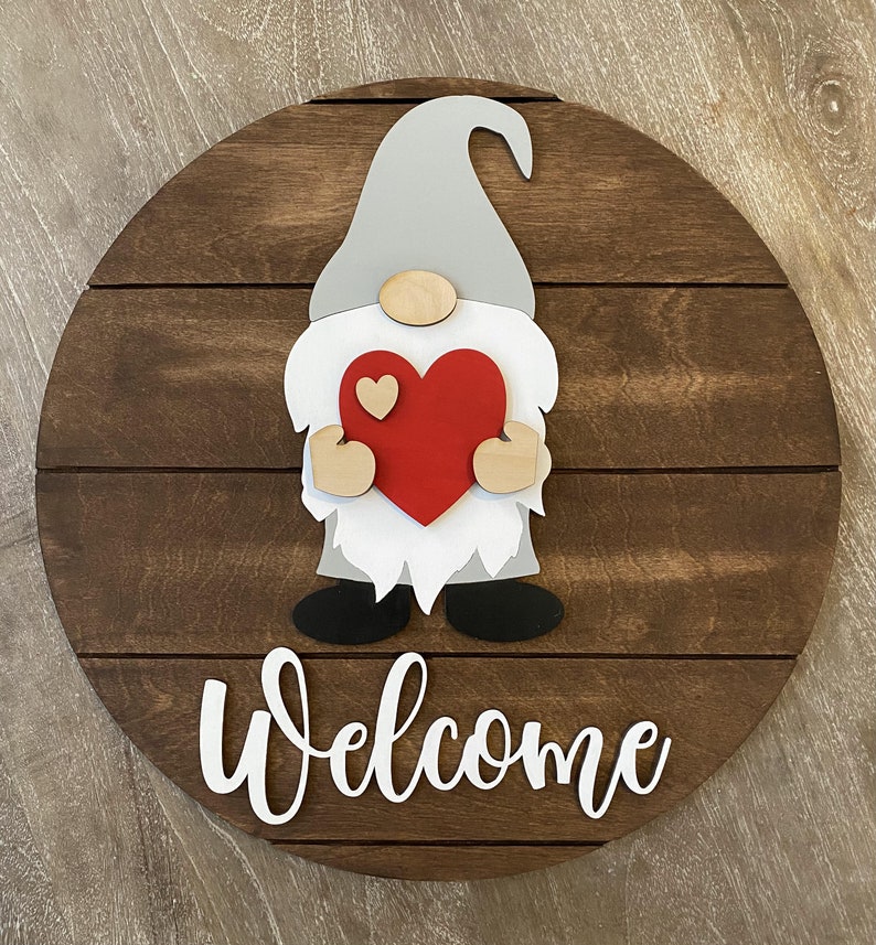 Gnome Welcome Sign/18 in Welcome Sign/home | Etsy