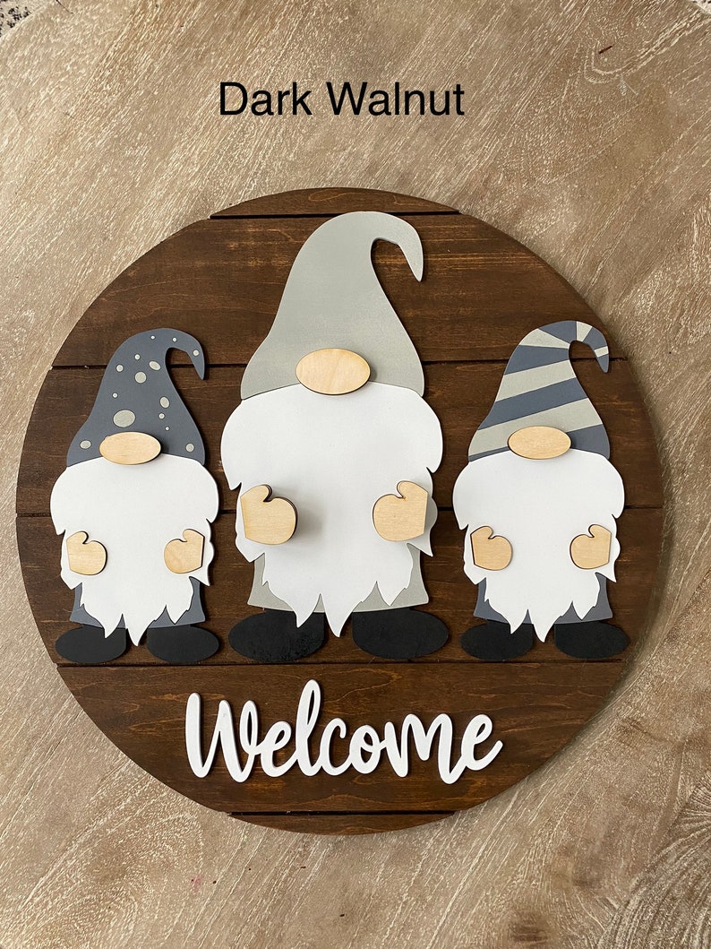 Gnome Welcome Sign/18 in Welcome Sign/home - Etsy