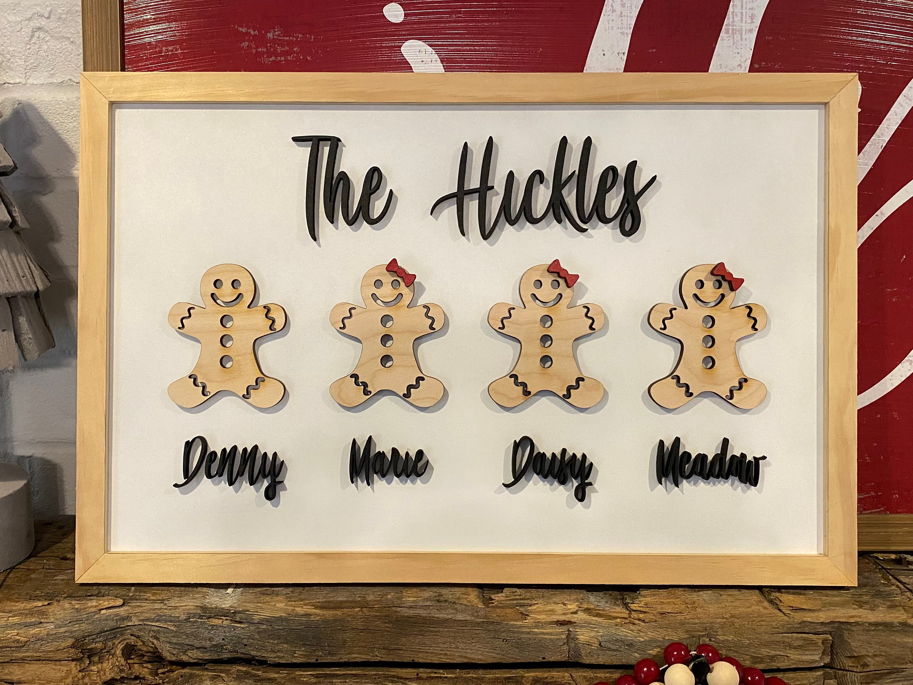 Custom Gingerbread Sign / Christmas Sign / Family Gift / | Etsy