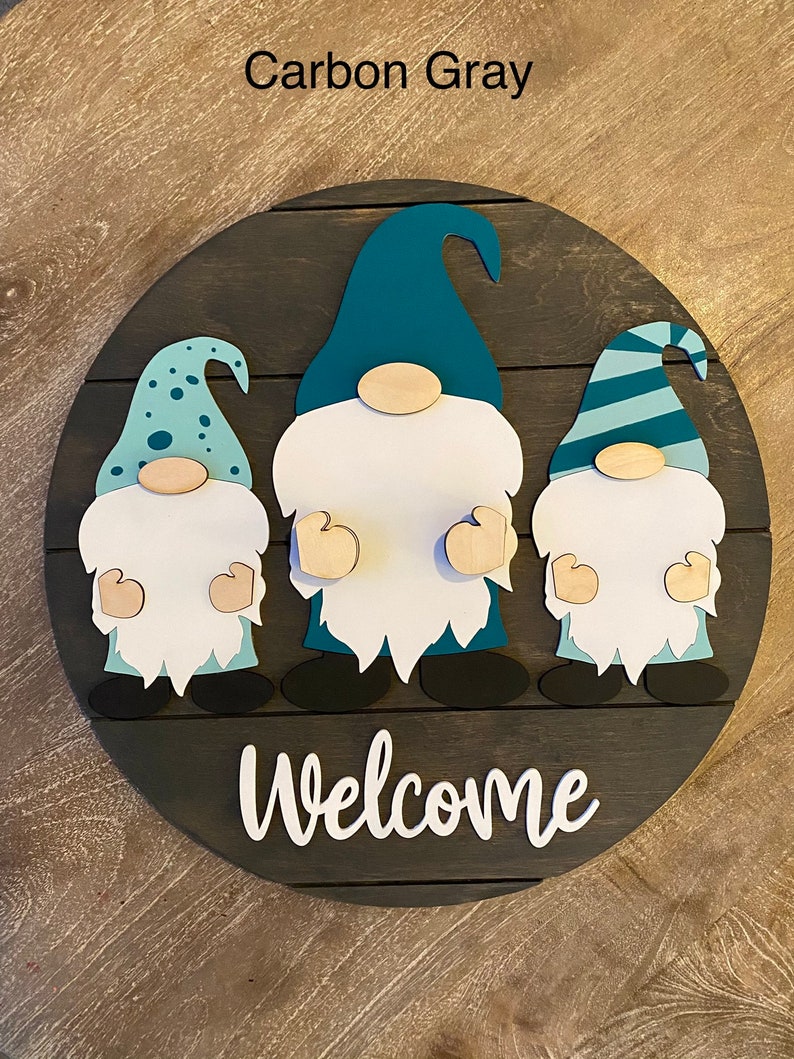 Gnome Welcome Sign/18 in Welcome Sign/home - Etsy