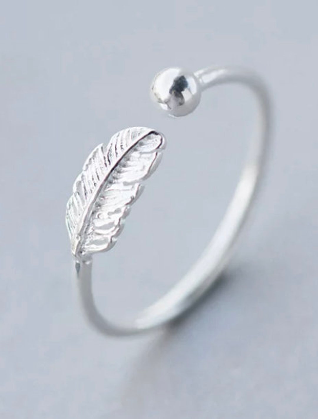 Gift for Loss, Remembrance Ring, Feather Ring, 925 Sterling Silver ...