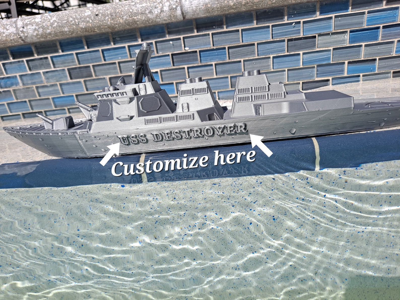 Toy Battleship. Customizable Toy Boat. USS Destroyer. Warship Toy Boat ...