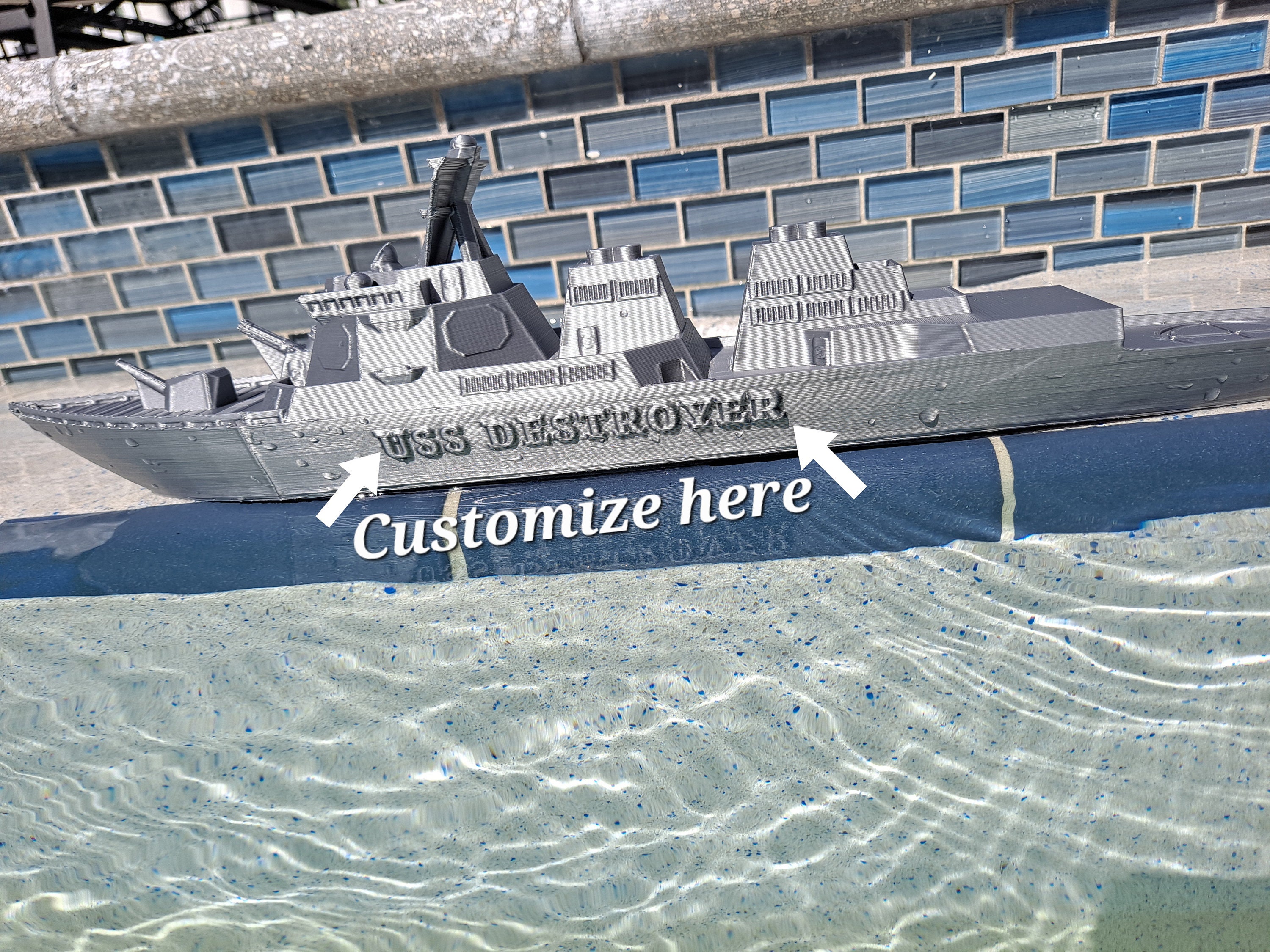 Toy Battleship. Customizable Toy Boat. USS Destroyer. Warship Toy Boat ...