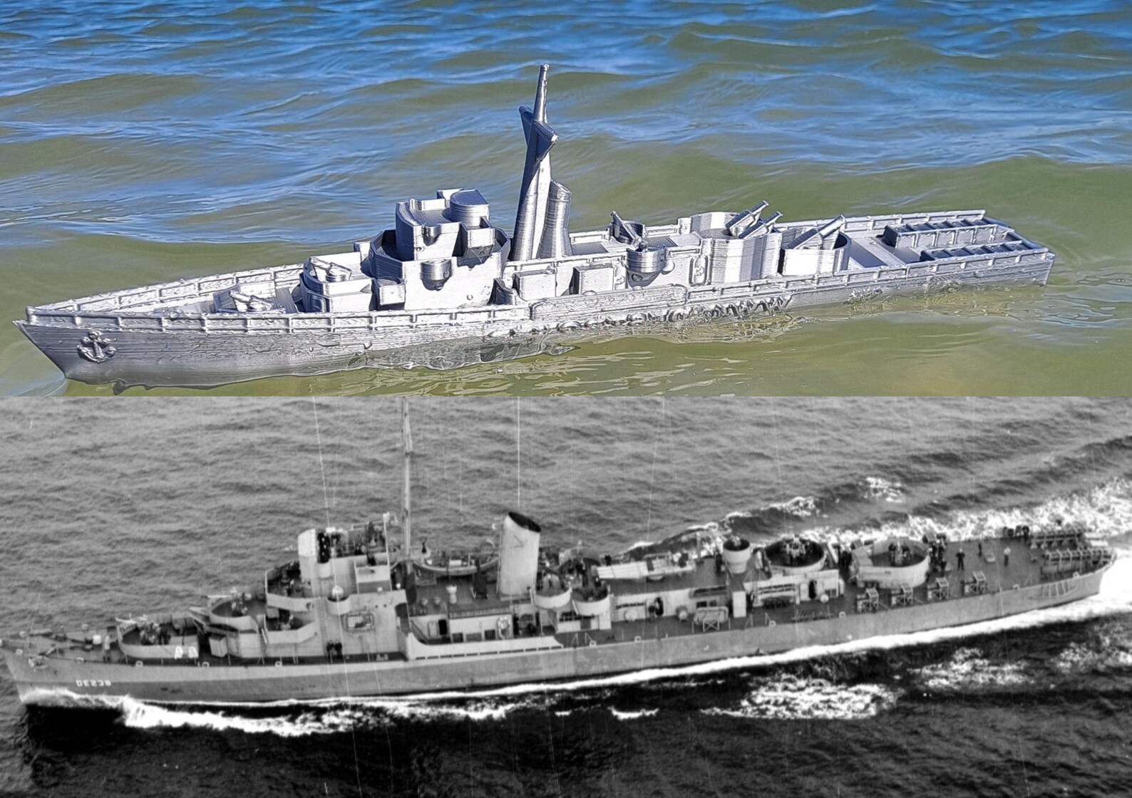 WW2 Toy Battleship. Customizable. WW2 Destroyer. 3D Printed. 16 Inches ...