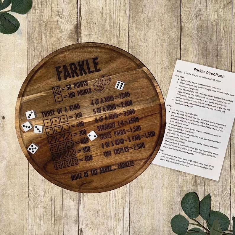 Farkle Dice Rolling Game - Perfect as a Unique Gift, a Cabin, or Family ...