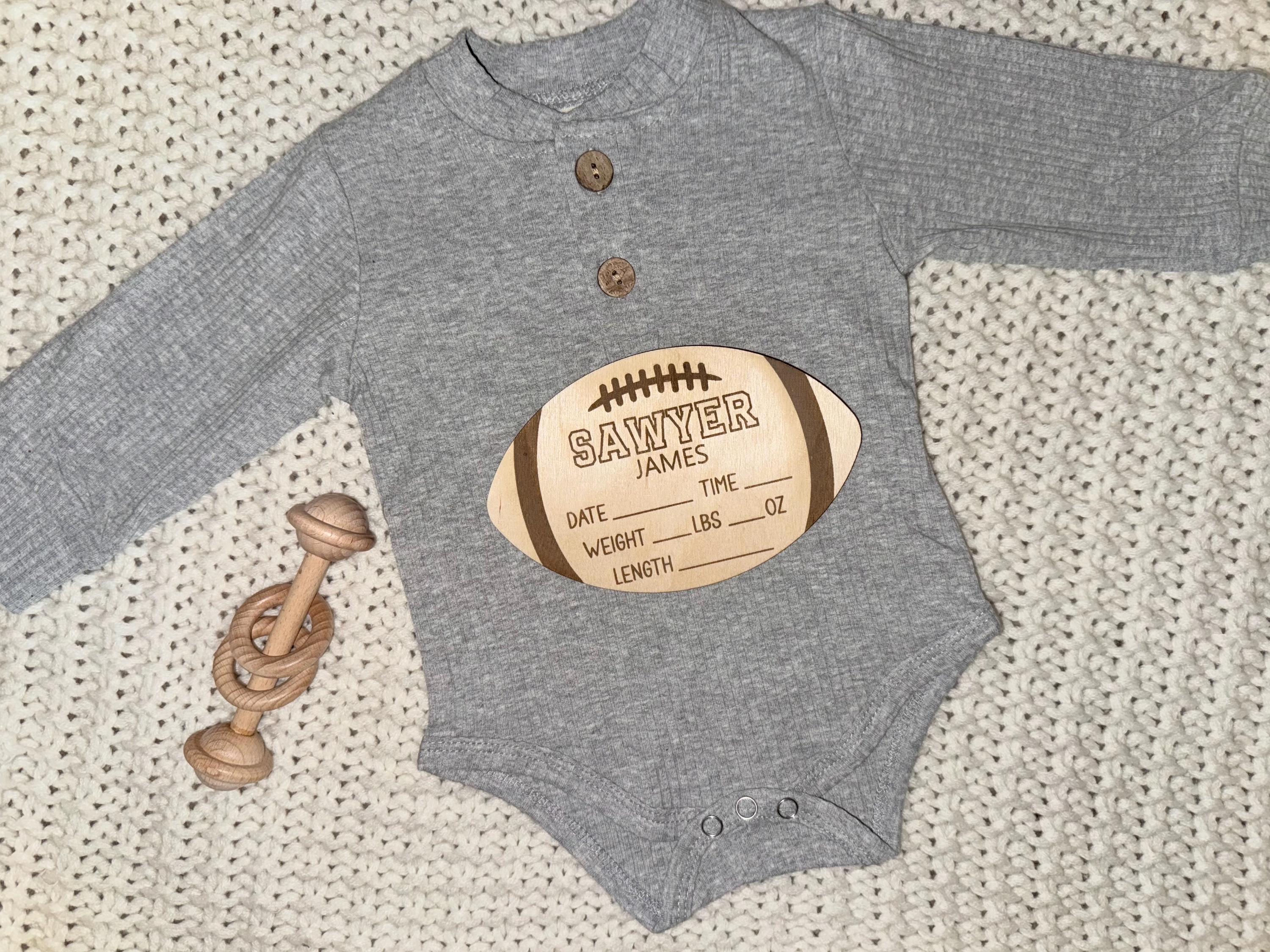 Football Themed Monthly Milestone Signs + Baby Stats Sign - Perfect for ...